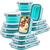 Amazon.com: Lunememo 8 Pack Collapsible Silicone Food Storage Containers with Lids, Freezer ...