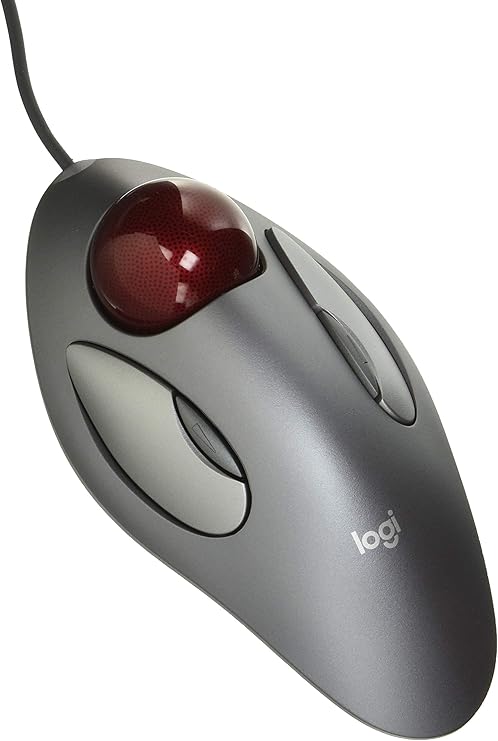 Logitech TrackMan Marble, Wired Trackball Mouse, 300 DPI Marble Optical ...