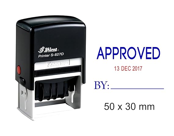 Shiny Date Stamper Self Inking With Approved By Text Ofiice Stationery ...