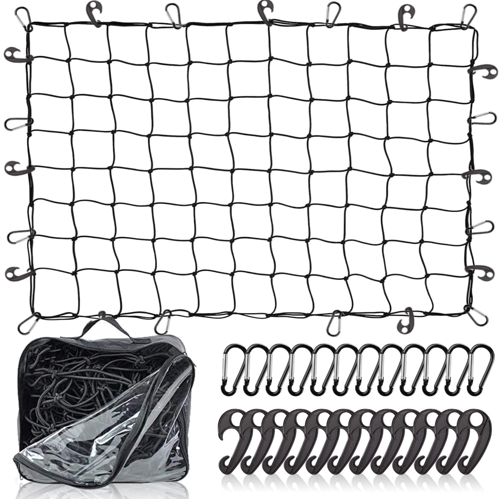 ZUOZE Natural Latex Core Cargo Net for Car SUV Roof Rack | 3'x4 ...