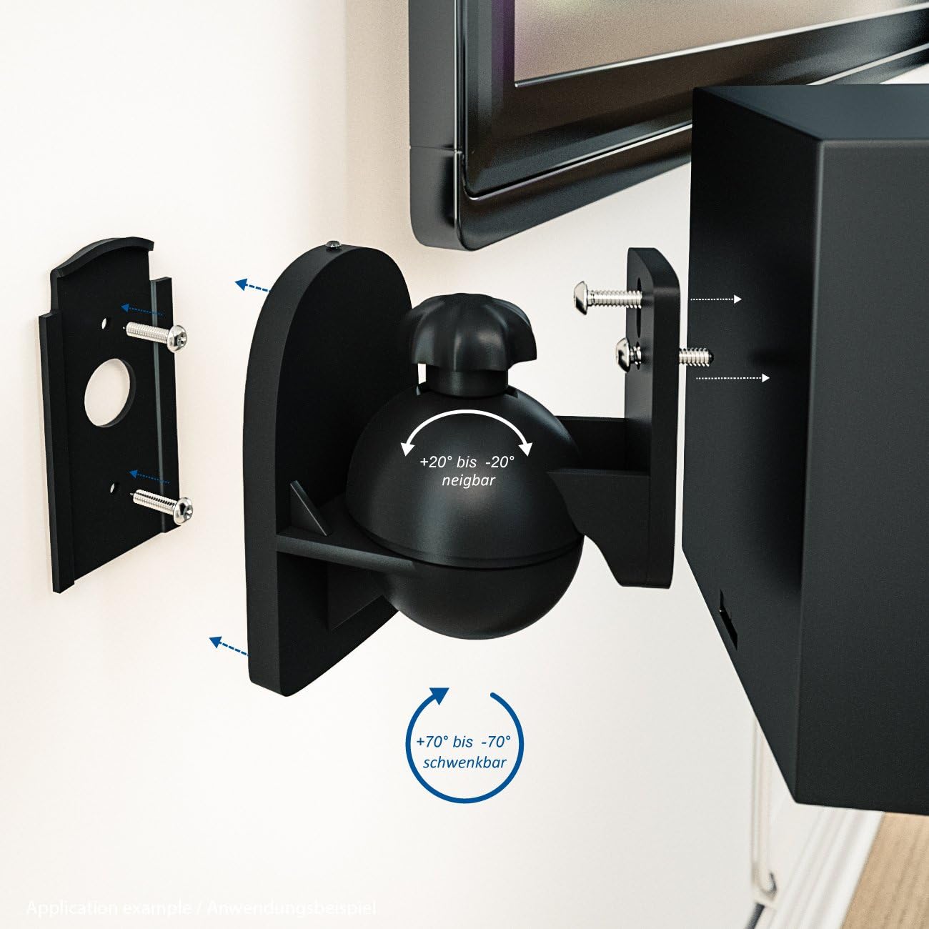 deleyCON 4x Universal Speaker Wall Mounts Loudspeaker Wall Mountings ...
