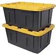 Amazon.com: CX BLACK & YELLOW, 27-Gallon Heavy Duty Tough Storage ...