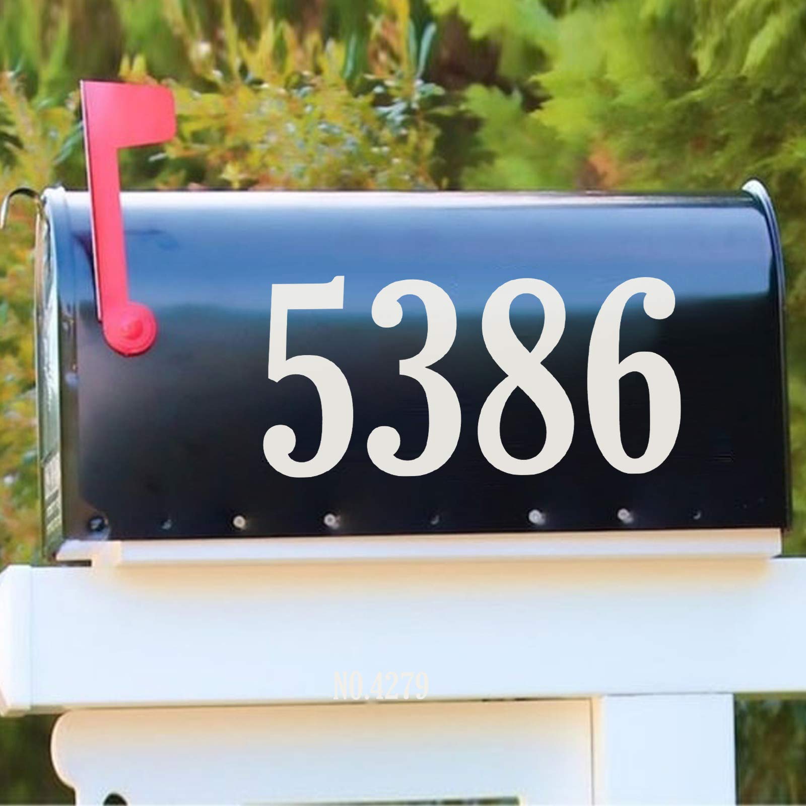 Reflective White 4" Mailbox Numbers Sticker Decal Die Cut Rustic Style ...