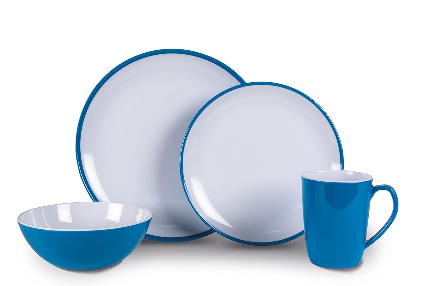 Kampa Vivid Blue Summer 16 piece Melamine Dinner Picnicware Set: Amazon ...