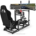 Amazon.com: Anman Aluminum Profile Racing Simulator Cockpit with Triple ...