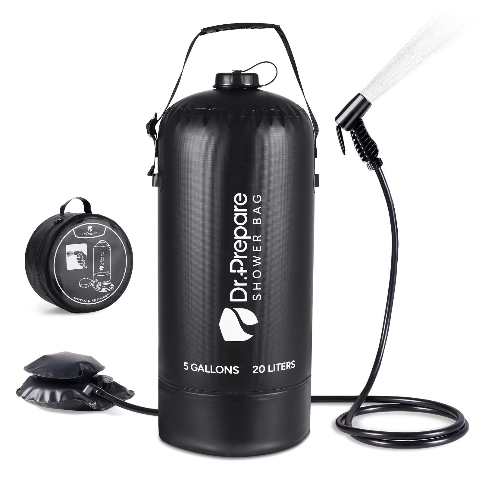 DR.PREPARE Camping Shower, 5 Gallons/20L Portable Camp Shower with Foot ...