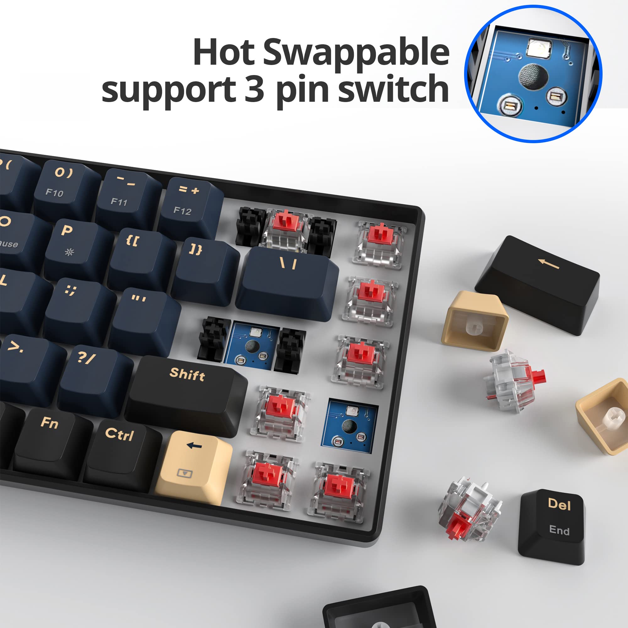 Mua surmen GT68 65% Mechanical Gaming Keyboard 60 Percent RGB Hot ...