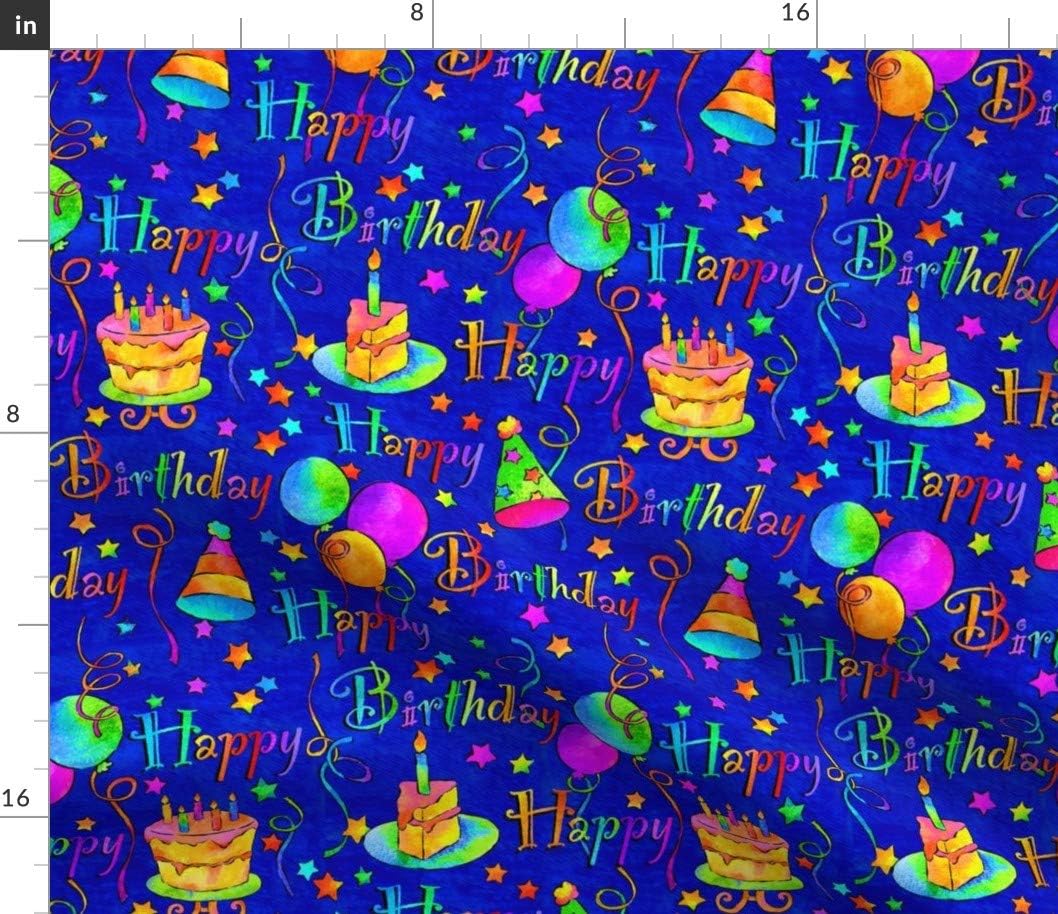 Amazon.com: Spoonflower Fabric - Kids, Birthday Party, Happy Birthday ...