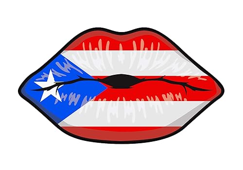 WickedGoodz Puerto Rican Lips Vinyl Decal - Flag Bumper Sticker - Proud ...