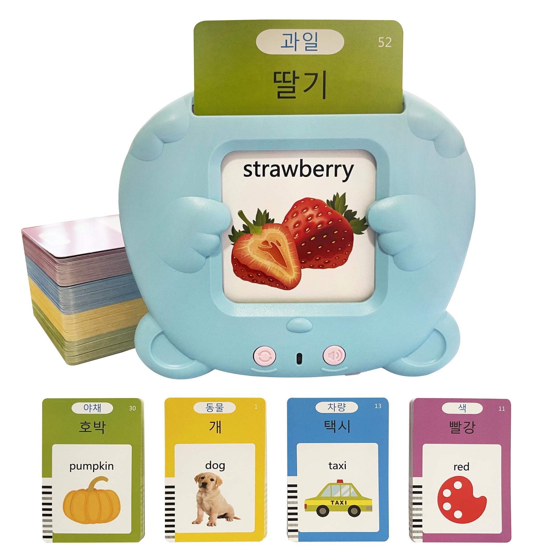 Korean-English Talking Flash Cards for Kids 112 PCS, Learn Korean ...