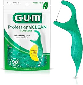GUM Professional Clean Flossers, Fresh Mint, On-the-Go Dental String ...