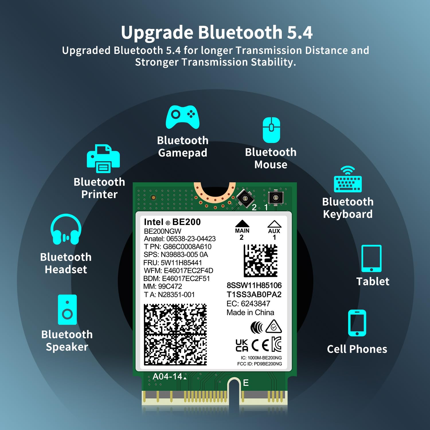 Mua WiFi 7 Wireless Card Intel BE200NGW, Bluetooth 5.4, 5800Mbps M.2 ...