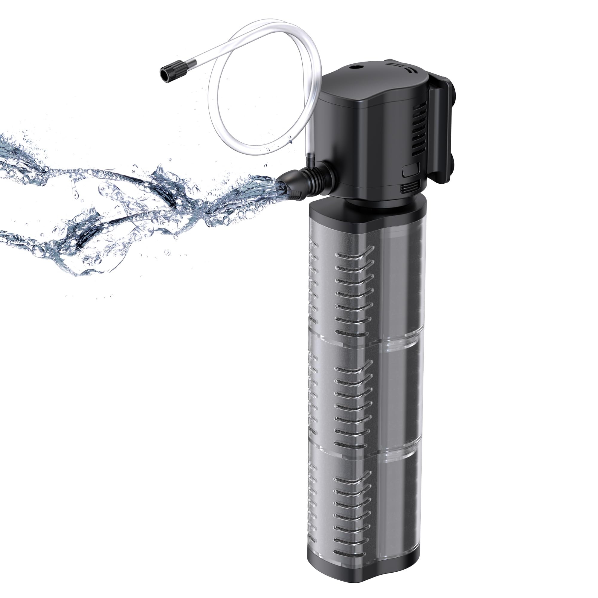 FREESEA Aquarium Fish Tank Filter: 14W 260GPH Internal Power Filter 3 ...