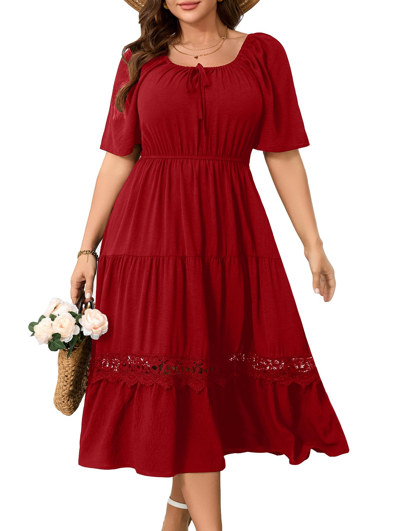 RWJ Wedding Guest Dresses for Women, Womens Cocktail Party Formal Plus Size Maxi Dress Short ...