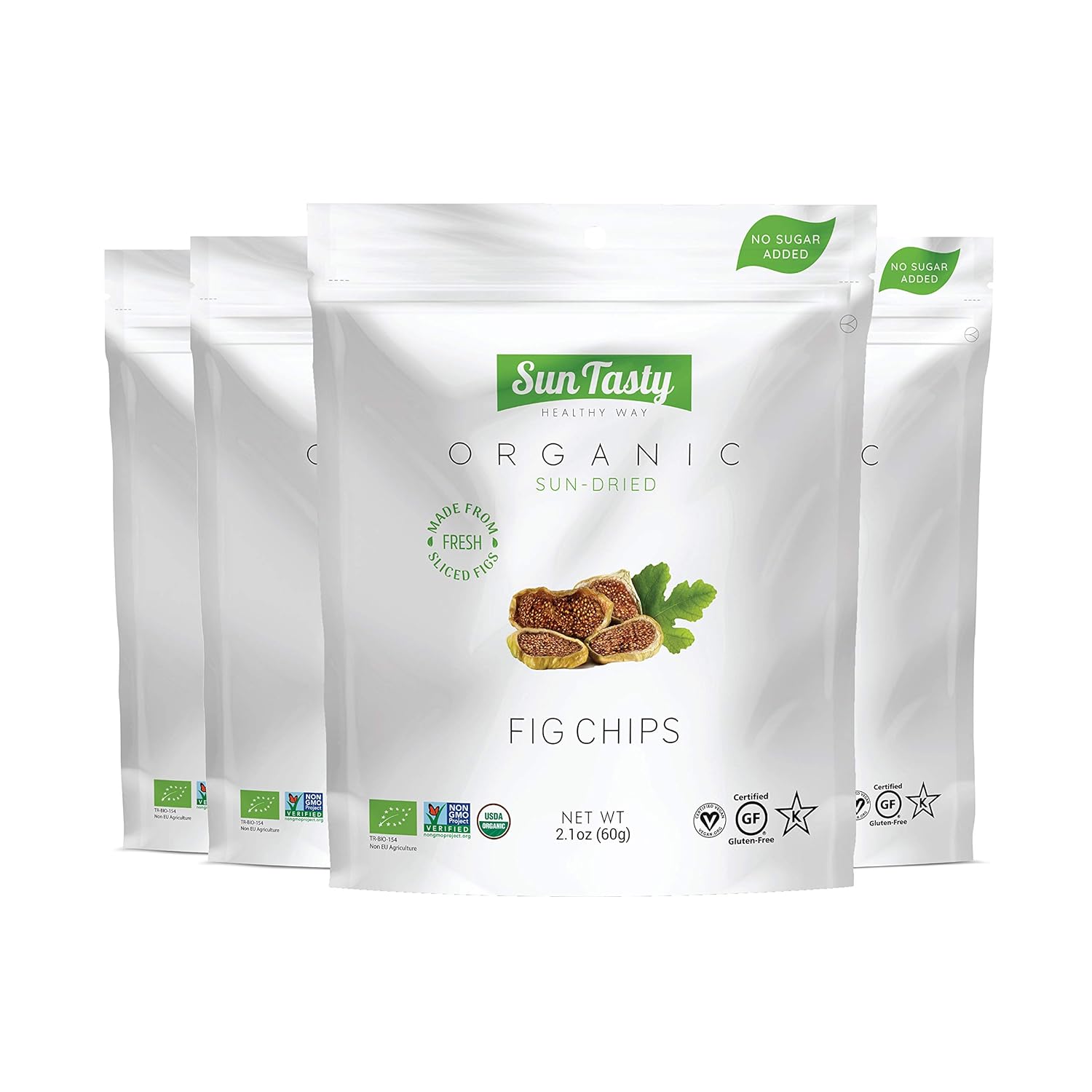 Sun Tasty Organic Fig Chips, Vegan, Gluten-Free, Fresh Sliced Sun-Dried ...