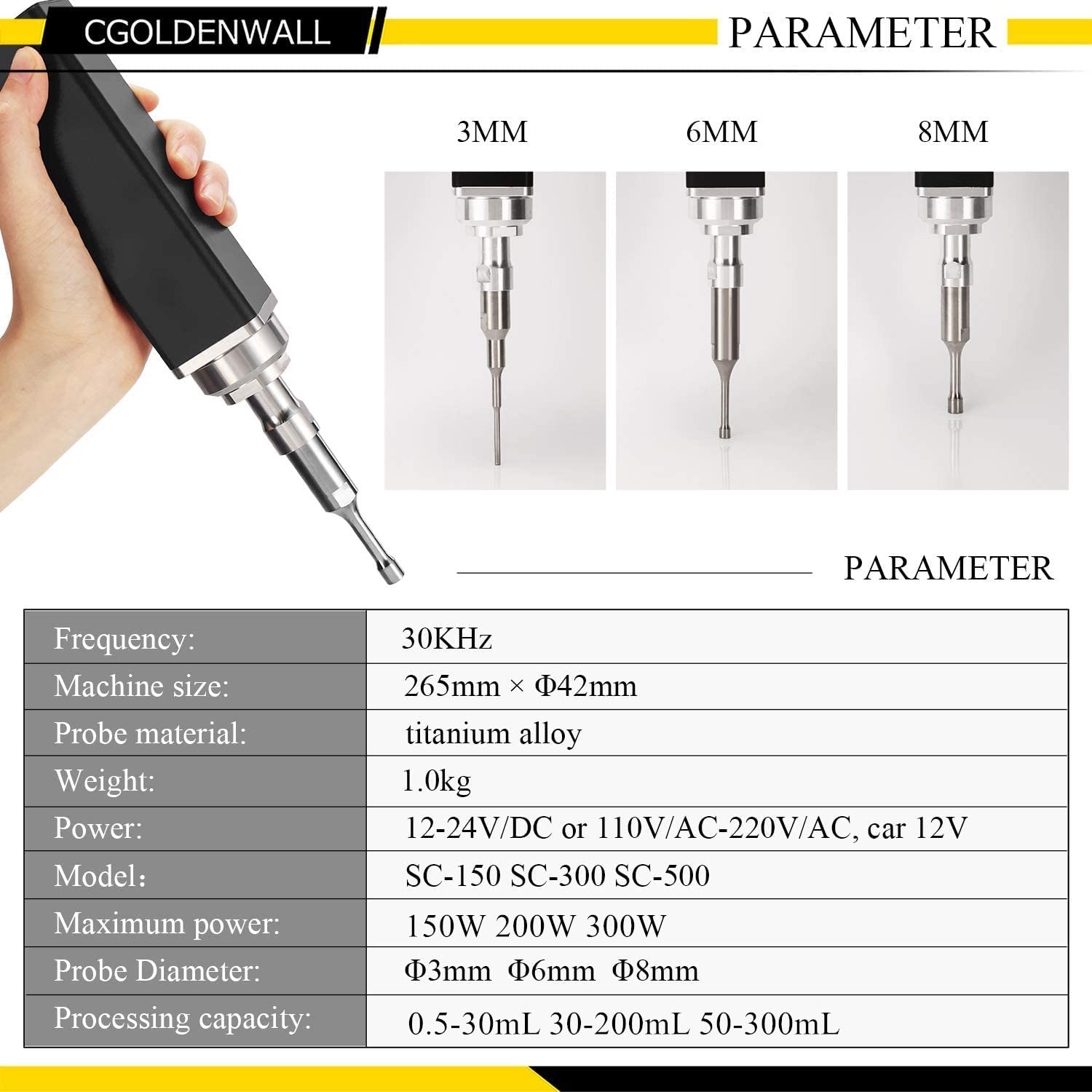 Mua CGOLDENWALL Handheld Portable Ultrasonic Homogenizer Emulsifier ...