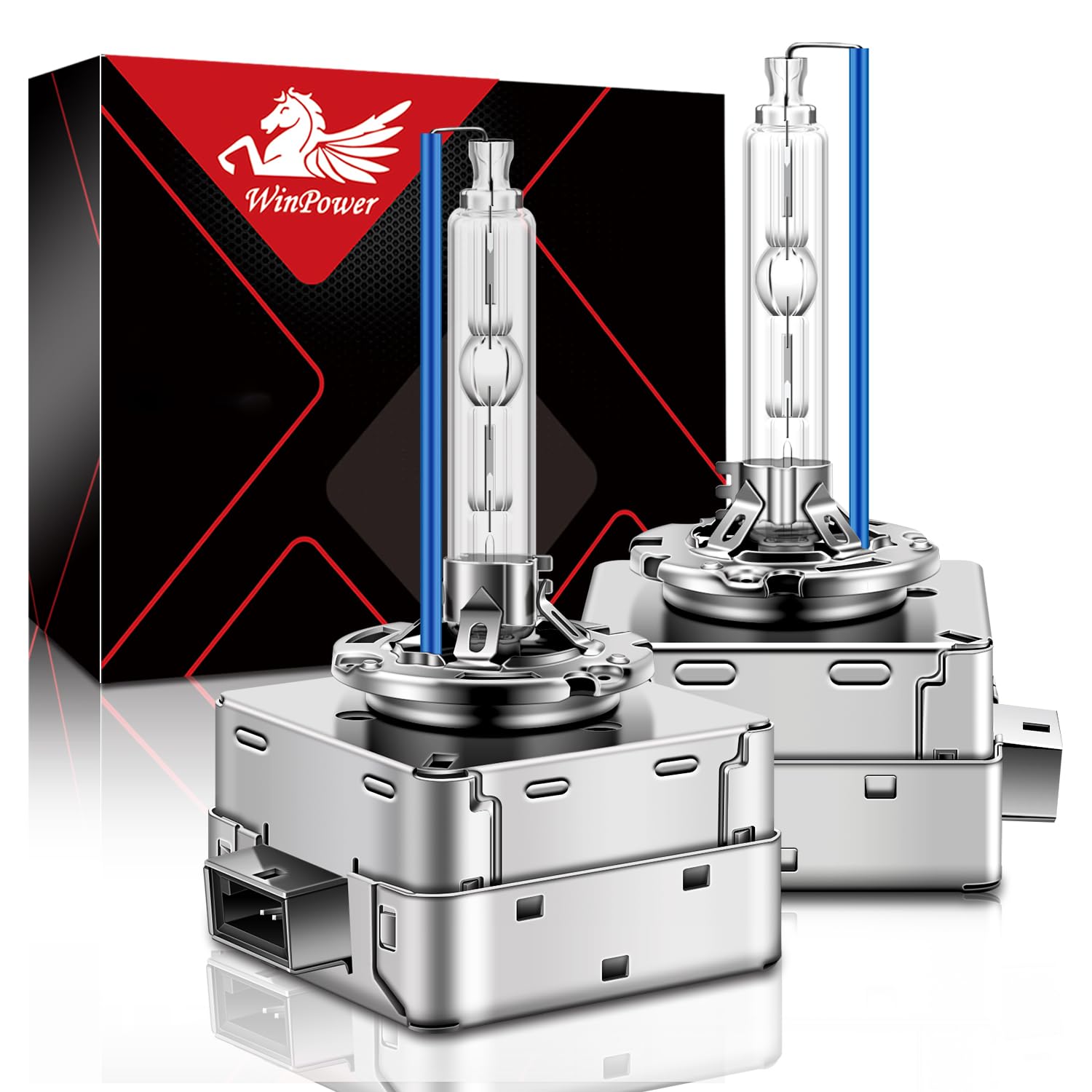 WinPower D1S Xenon HID Headlight Bulb, 8000K Ice Blue White 35W Metal ...