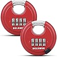 DELSWIN Outdoor Combination Padlock - 4 Digit Heavy Duty Disc Lock with ...