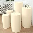 Amazon.com: Efavormart Set of 5 | Beige Spandex Cylinder Plinth Display Box Stand Covers ...