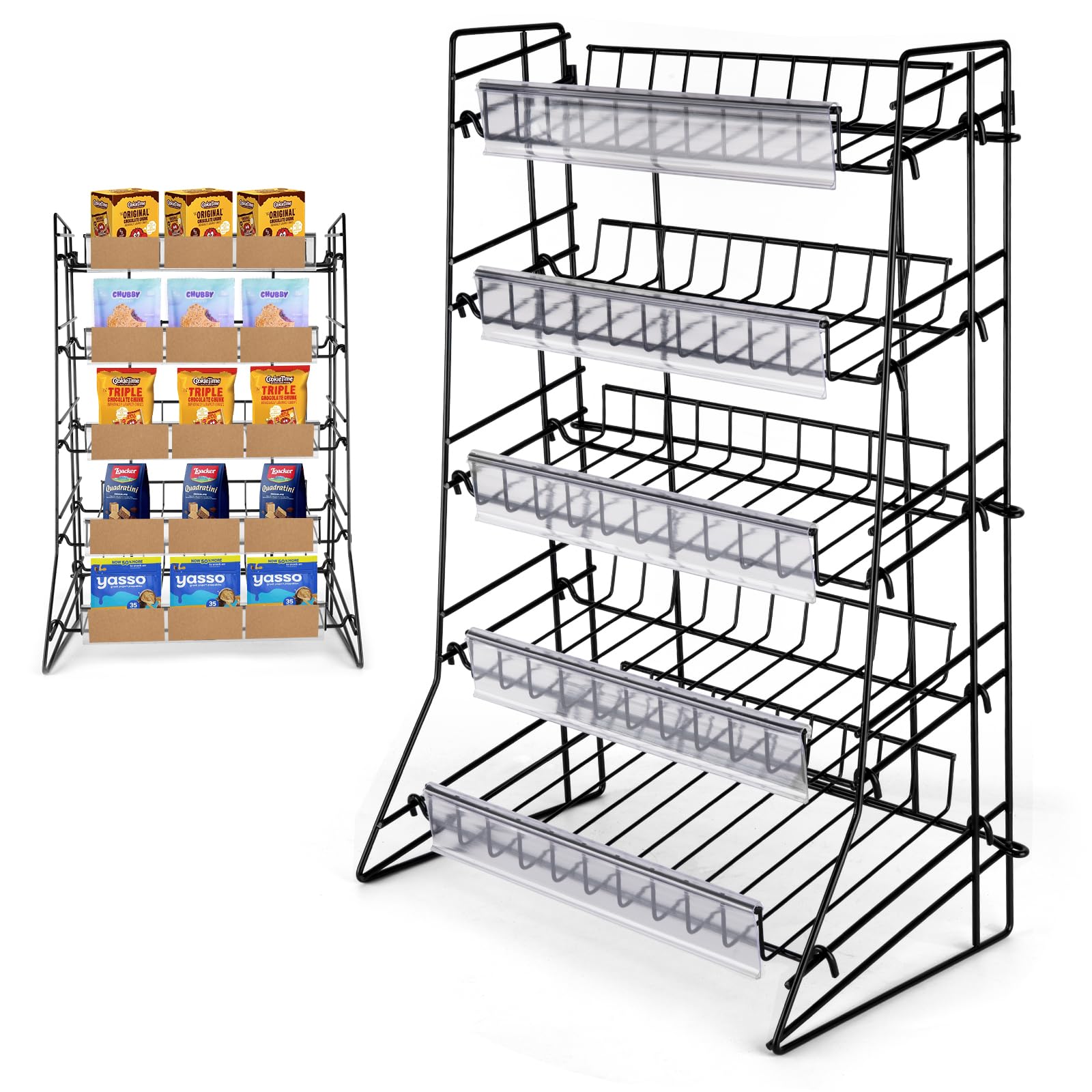 KAKO Candy Display Rack, 5 Tier Snack Display Rack, Snack Rack Display ...