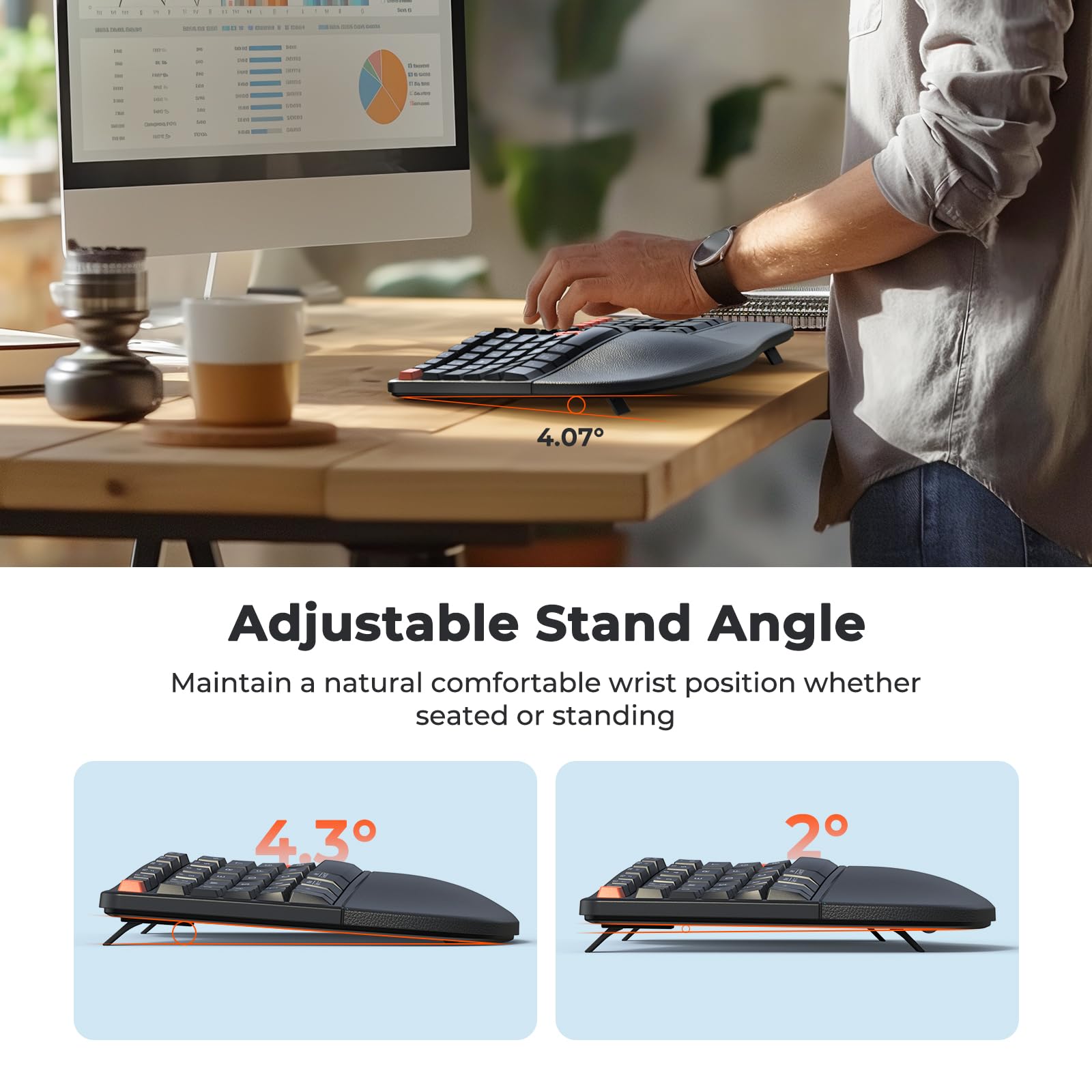 Mua Meetion Ergonomic Keyboard And Mouse Wireless Combo Bluetooth 2 4g Ergo Split Keyboard With