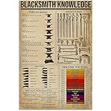 Amazon.com: JIUFOTK Blacksmith Knowledge Metal Sign Forging Infographic ...