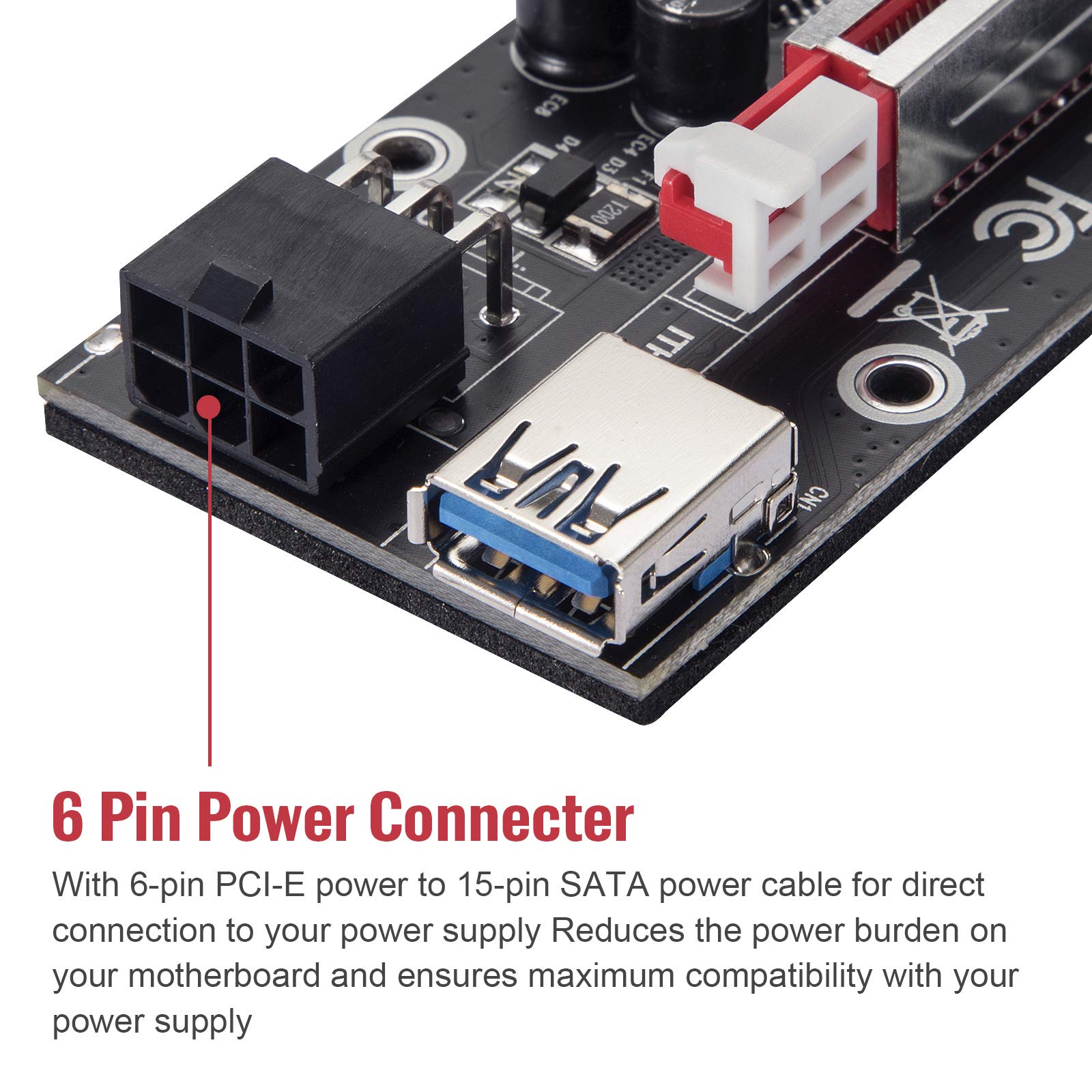 Mua 2PACK PCIE Riser 1X to 16X Graphics Extension Powered Riser Adapter ...
