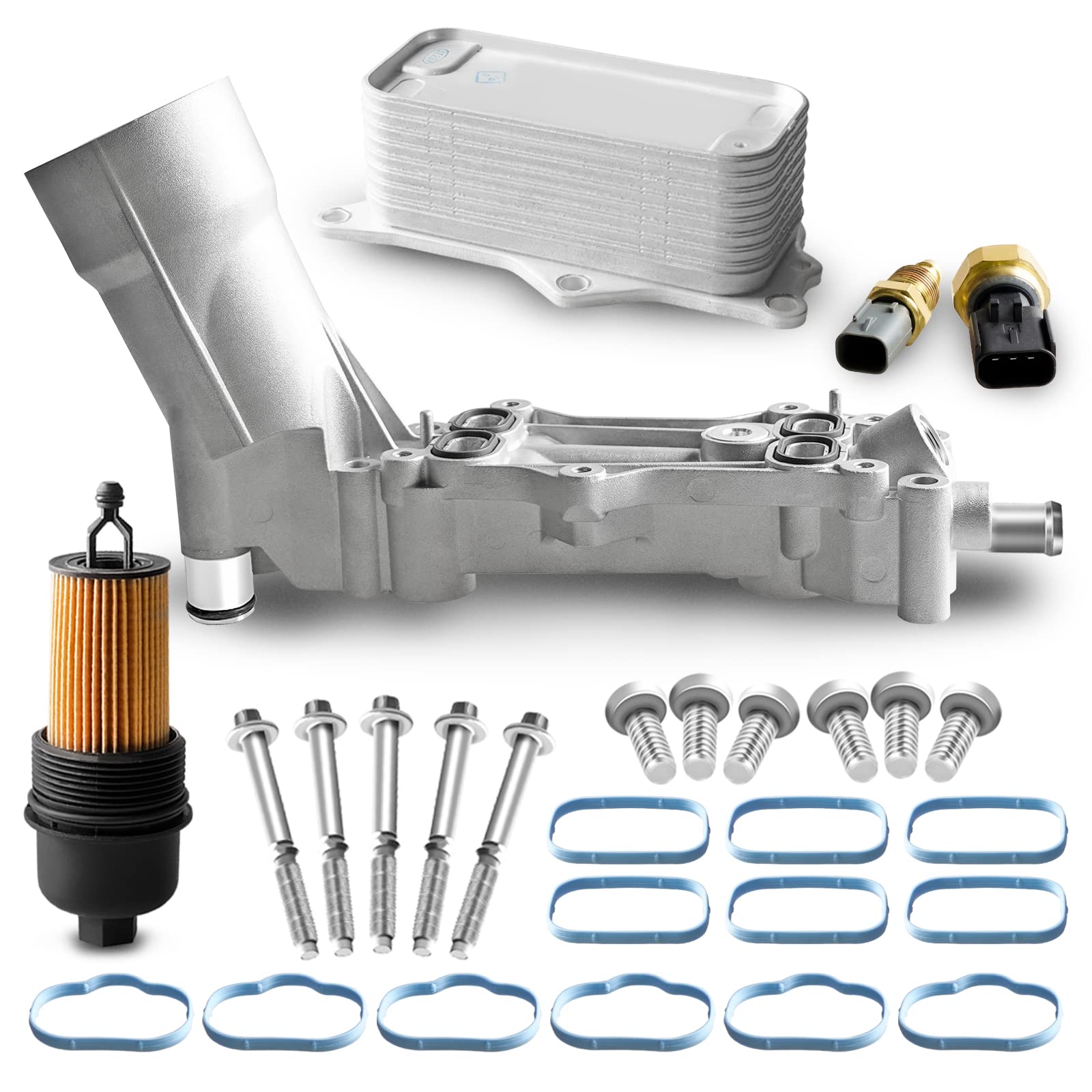 Upgraded Aluminum Engine Oil Cooler Assembly with Oil Filter Housing ...