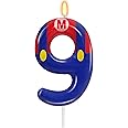 Amazon.com: Blue Red 9th Birthday Candle for Boys Girls - Birthday Cake ...