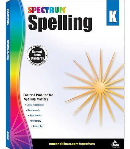 Spectrum Spelling Kindergarten Workbooks, Ages 5 to 6, Kindergarten ...