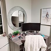 Amazon.com: Monarch Specialties Workstation with Storage Shelves and ...