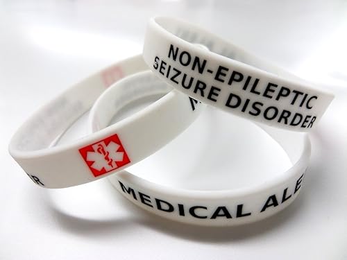 NEW EPILEPTIC Medical Alert (1 x BLACK WRISTBAND) Epilepsy Band ...