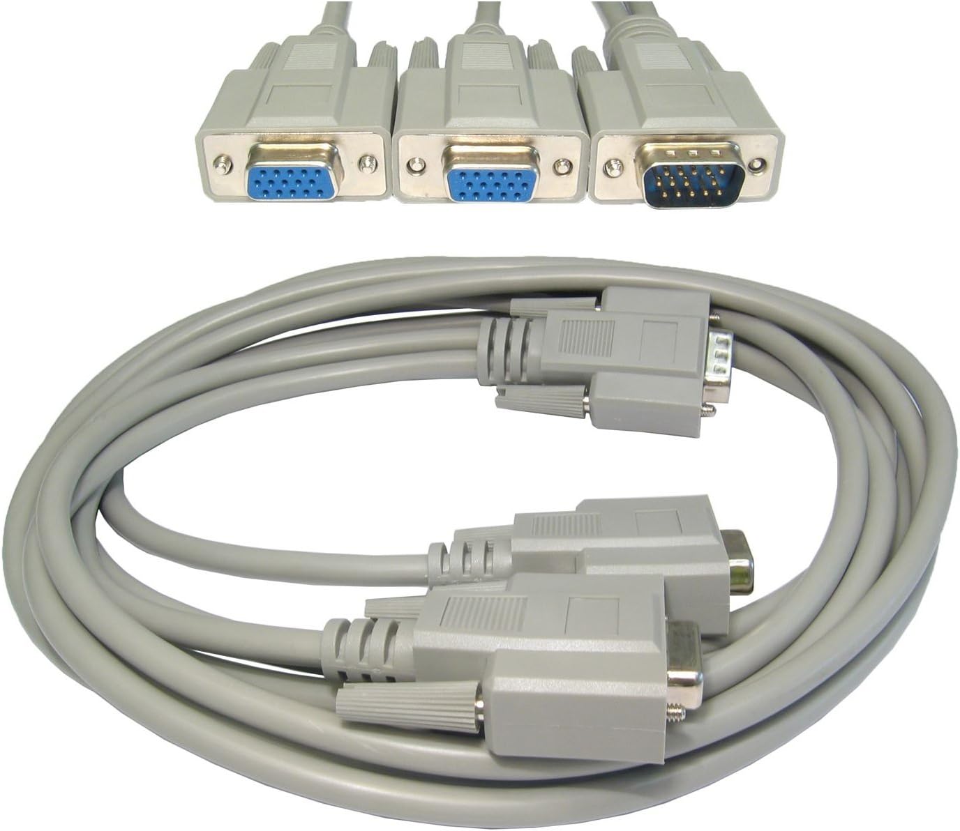 1.8m SVGA Monitor Y – Splitter Cable ~ Lead ~ Wire ~ Cord – BigaMart