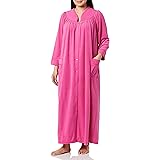 Amazon.com: National Women's Plaid Trim Terry Robe - Snap-Front ...