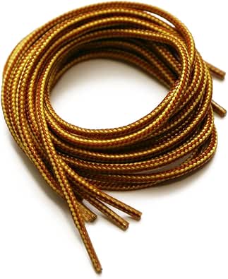 Amazon.com: Shoe Laces Round Thick - Brown w/ Gold 36" Long Shoelaces ...