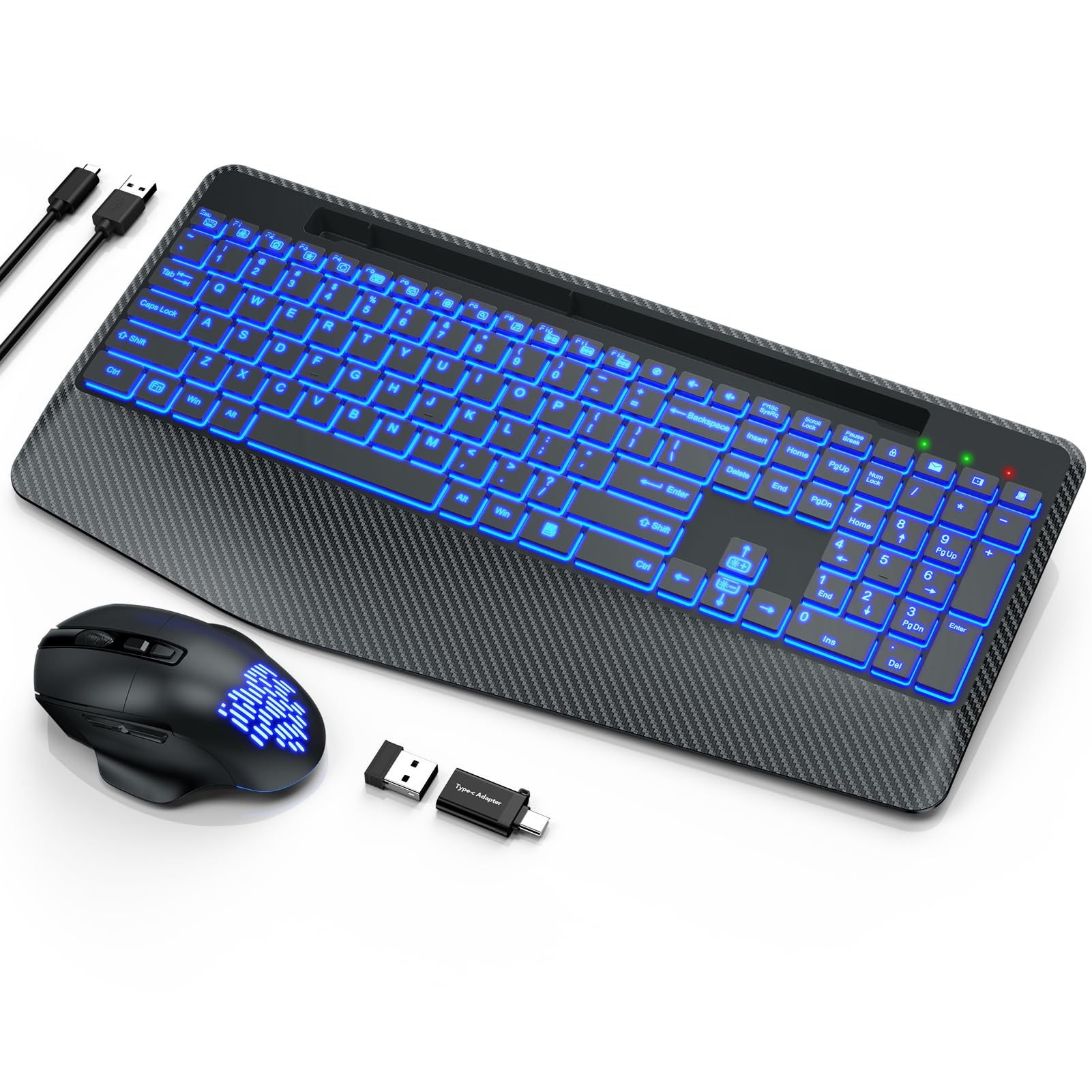 Mua Keyboard and Mouse Wireless Combo with 7 Changeable Backlits Color ...