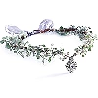 Amazon.com: MOSTORY Handmade Green Branch Crown Woodland Flower ...