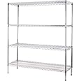 Amazon.com: 24" Deep x 72" Wide x 74" High 4 Tier Chrome Wire Shelving ...