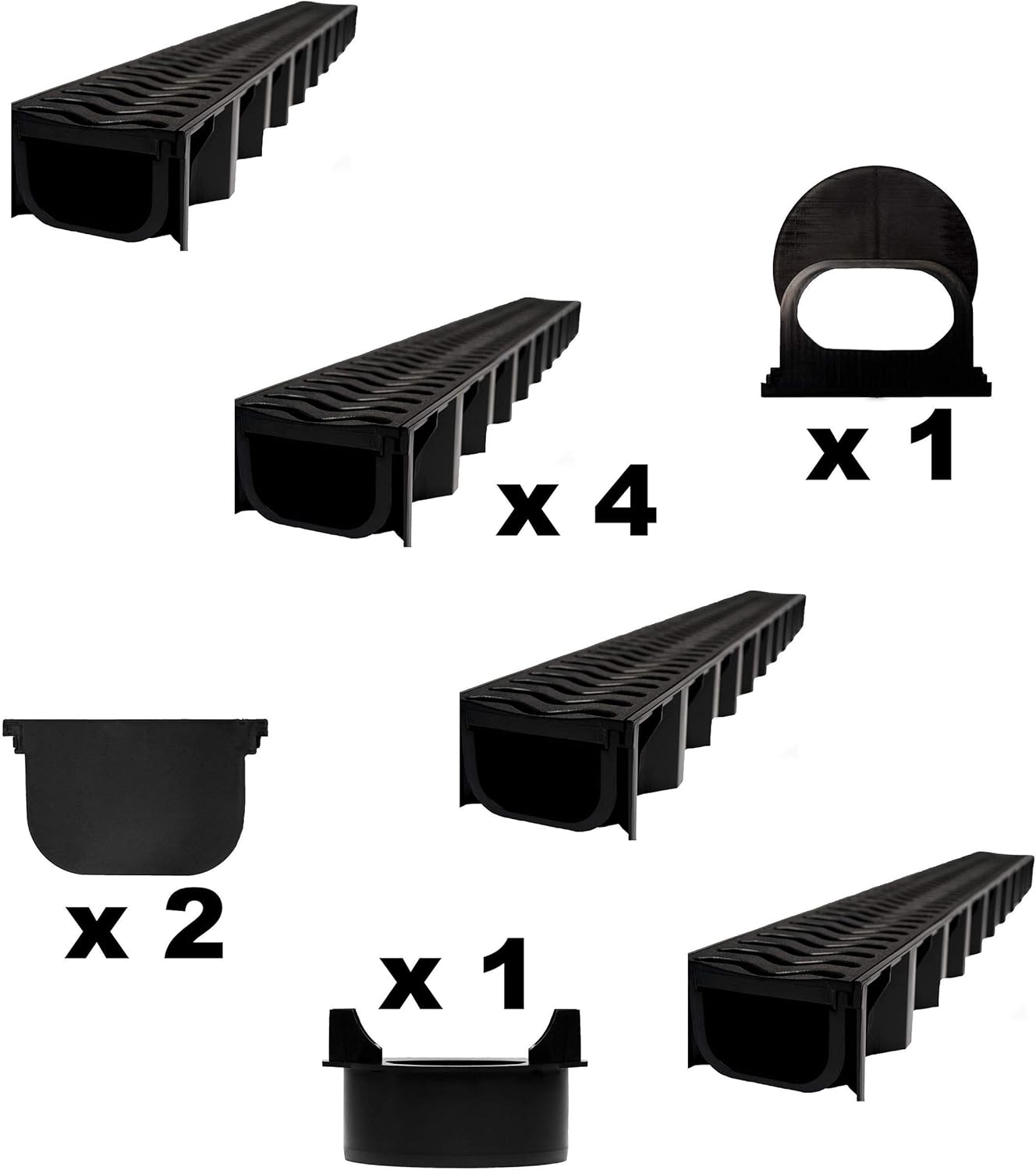 4 x Heavy Duty A15 Linear Storm Water Shallow Flow Channel Drainage PVC ...