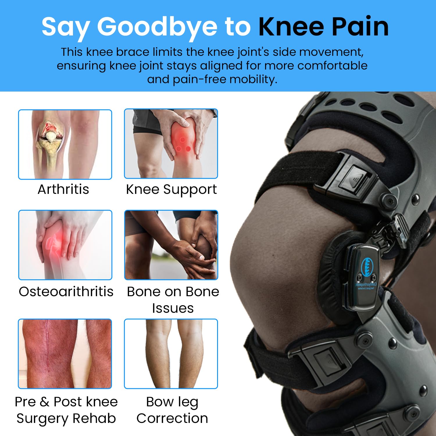Mua Comfyorthopedic UPGRADED Single Side OA Medial Unloader Knee Brace ...