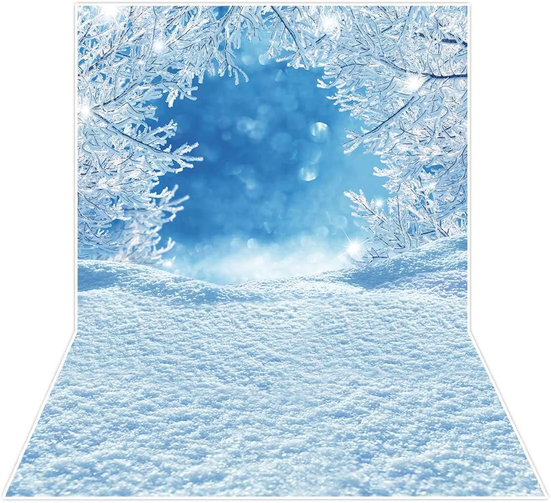 Allenjoy 5x7ft Winter Snow White Tree Photography Backdrop Christmas ...