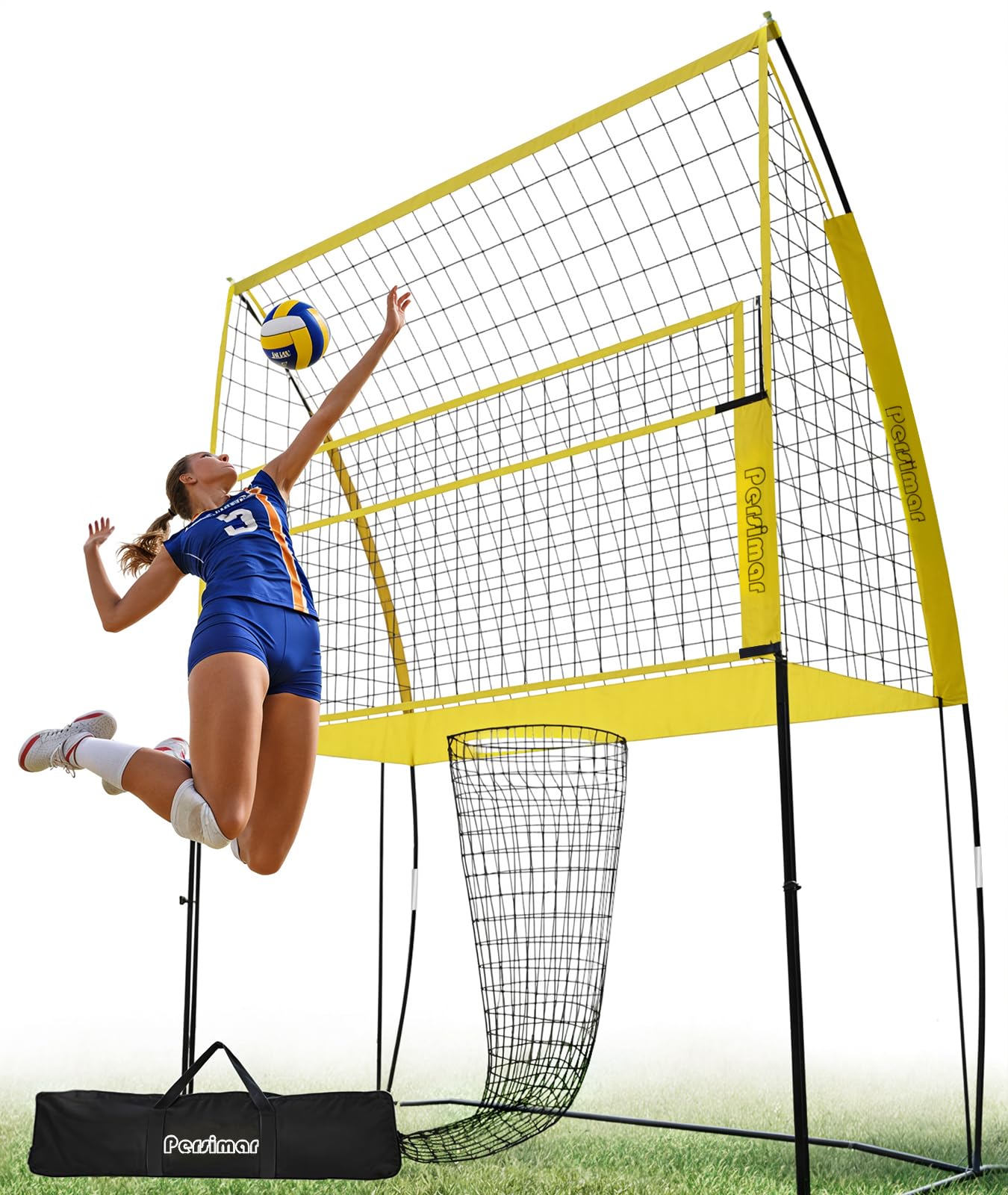 Volleyball Training Net System,7 Adjustable Heights Practice Equipment ...