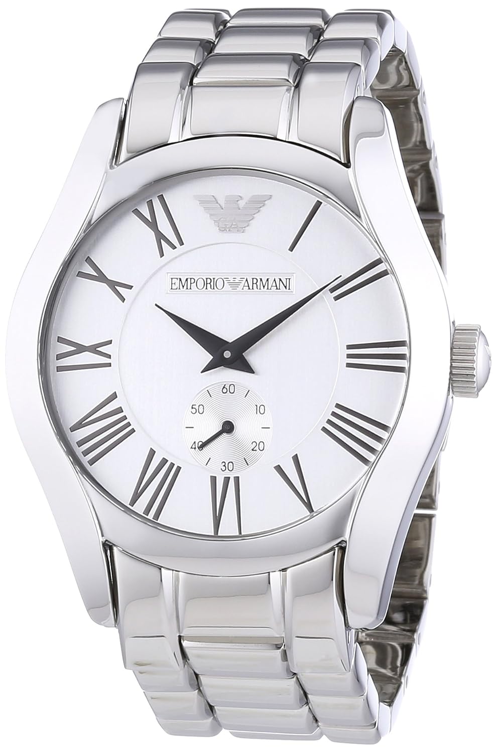 Emporio Armani Gents Stainless Steel Bracelet Watch with Silver Dial ...