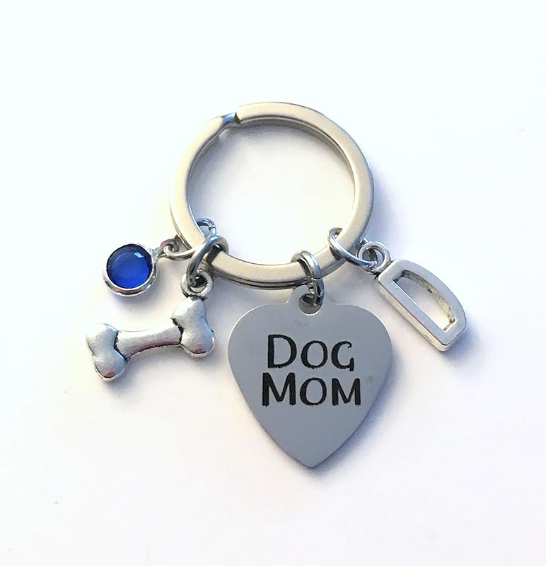 Dog Mom Keychain, Doggy Mommy Key Chain, Gift for Women Keyring, Animal ...