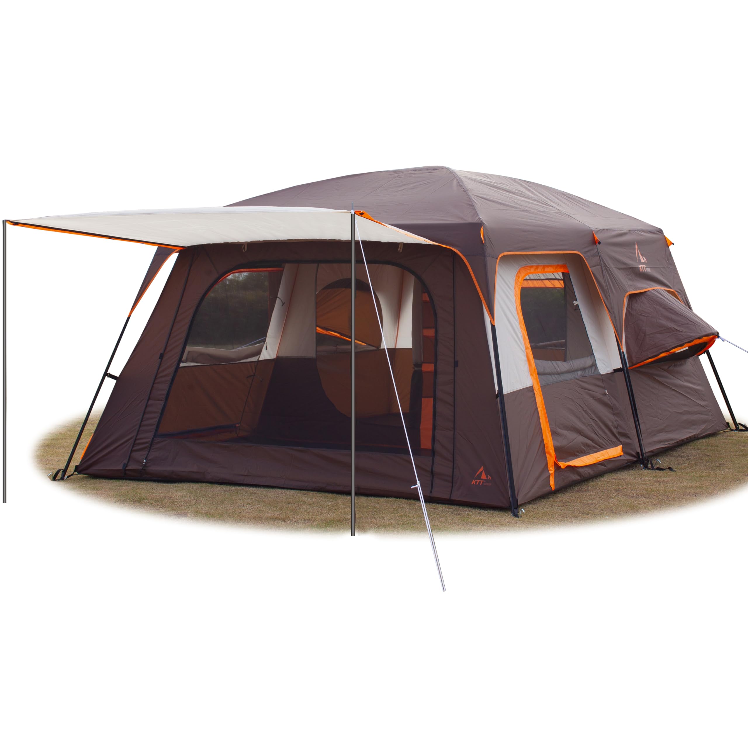 KTT Extra Large Tent 12 Person,2 Bay-Windows,Family Cabin Tents,14'Lx10 ...