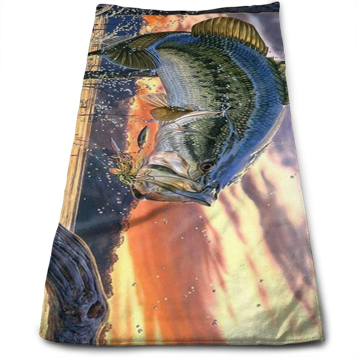 Amazon.com: Fishing Bass Mouth Hand Towels Bathroom Soft Lovers and Red ...