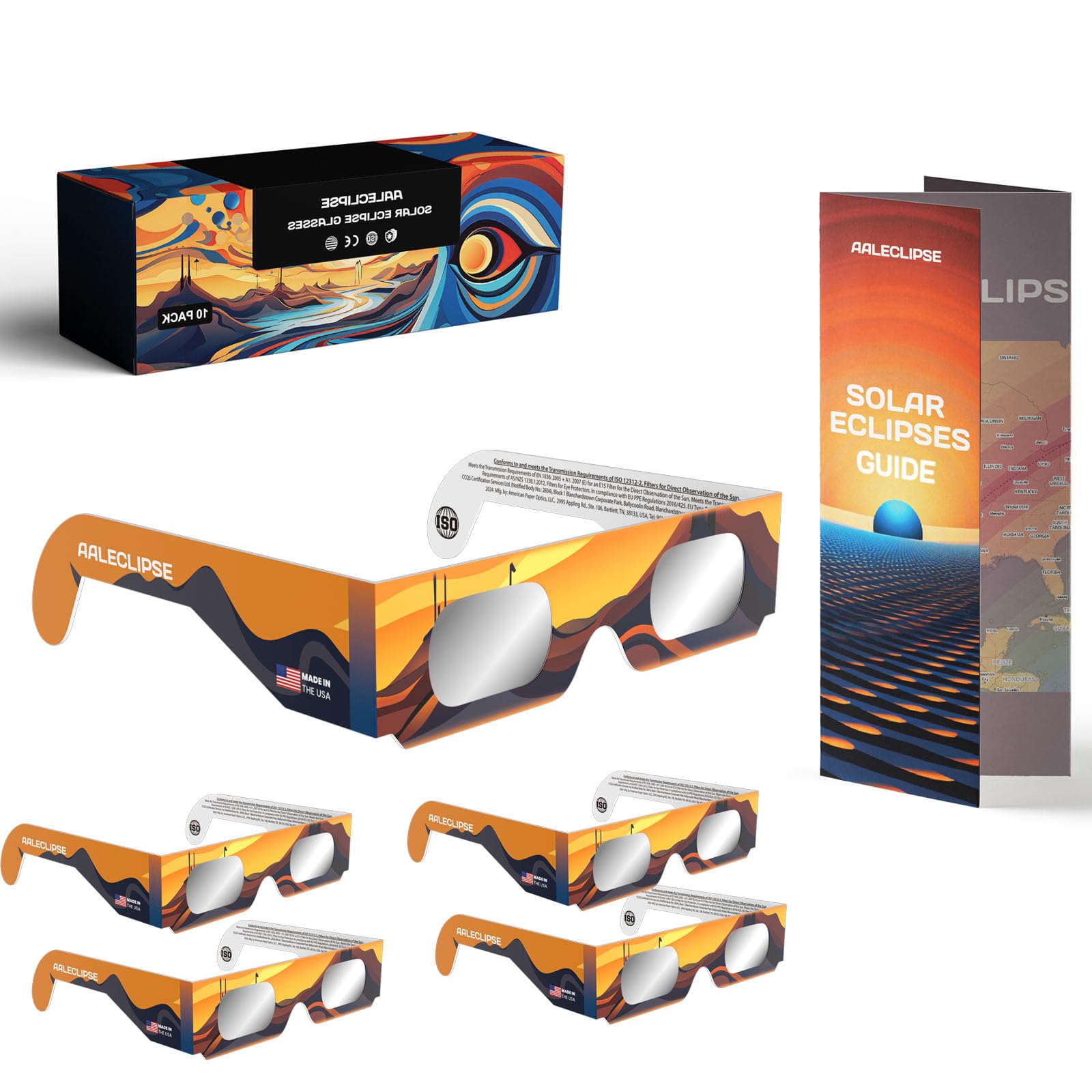 Mua 5 Pack Paper Solar Eclipse Glasses, Approved 2024, CE and ISO ...