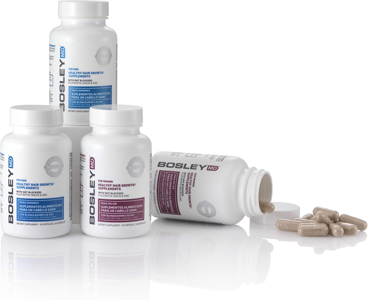 Bosley MD Healthy Hair Growth Supplements for Men 1 Pot – 60 Capsules - BigaMart