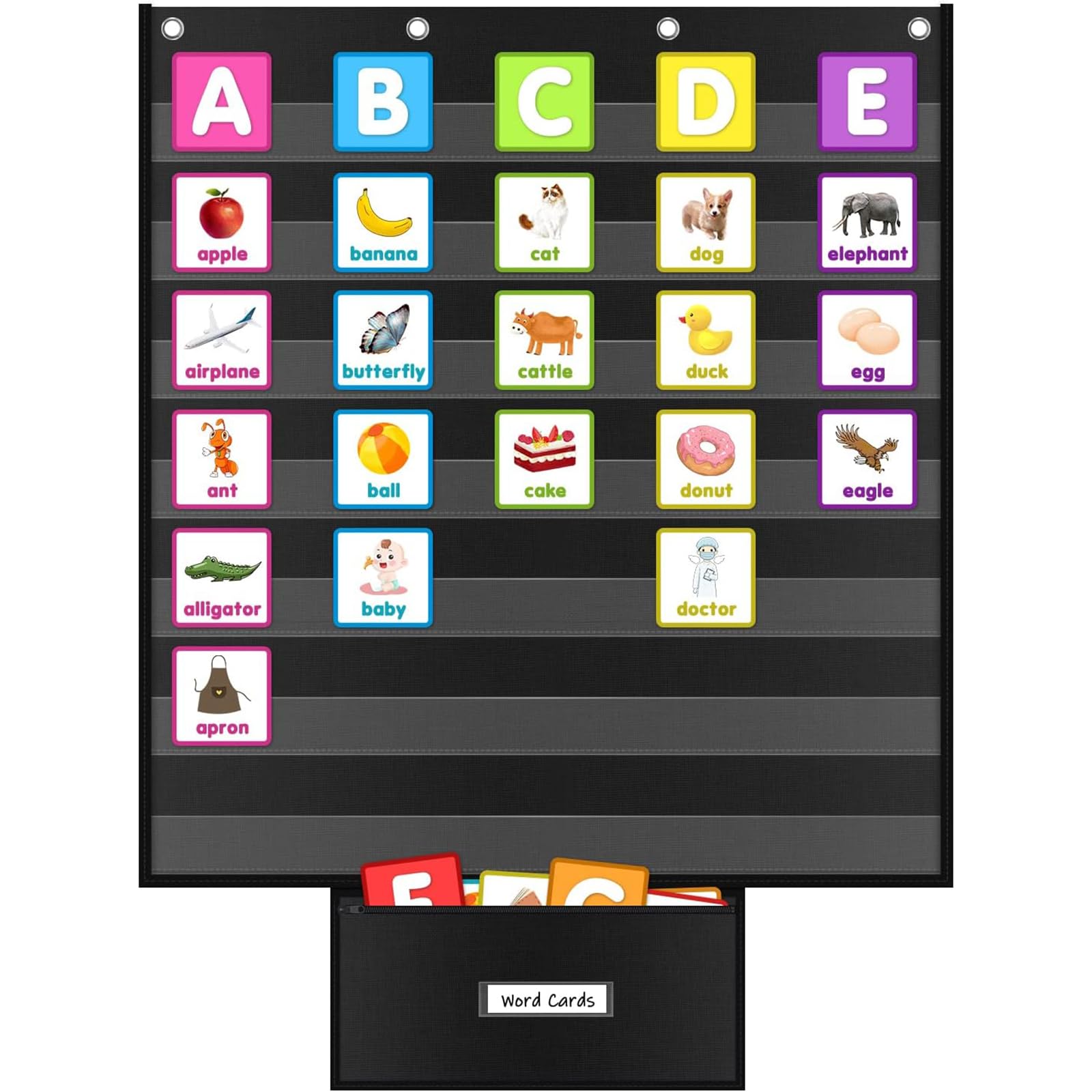 Standard Pocket Chart for Classroom 28"x28" Large 7 Pocket Charts with ...