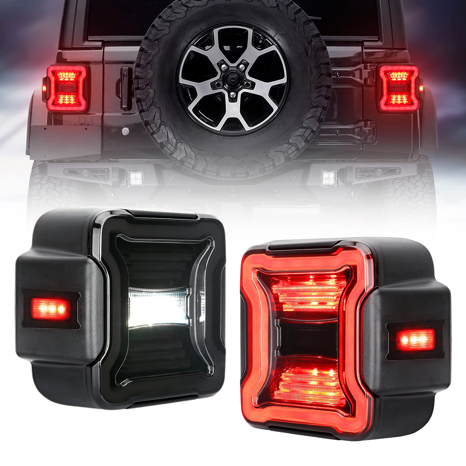 SUPAREE LED Tail Lights Fits for Jeep Wrangler JL 2018-2024 with ...